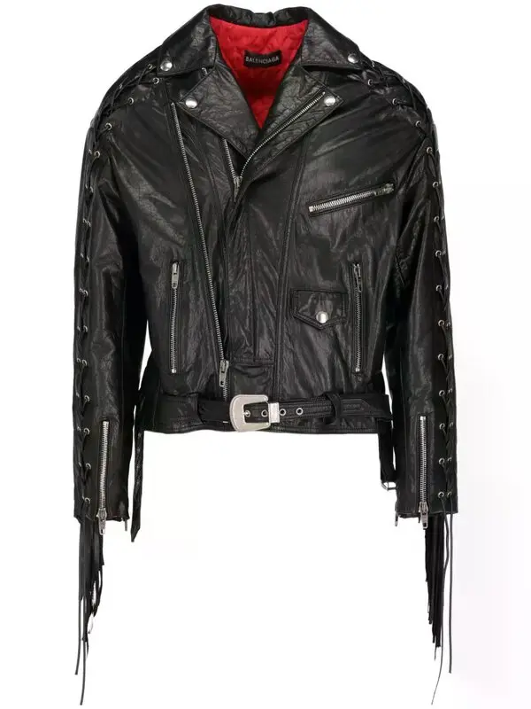 Balenciaga 2010 Fringed Biker Jacket - Black