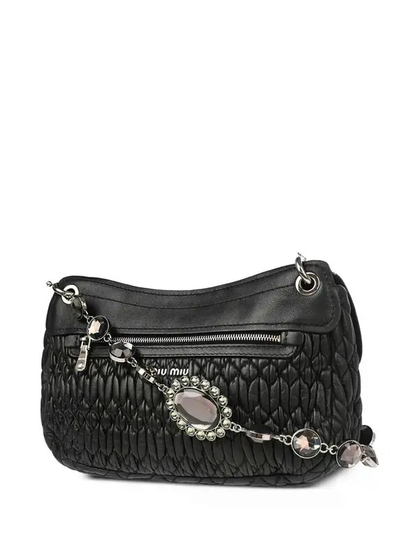 Miu Miu 2010s Matelassé Shoulder Bag - Black