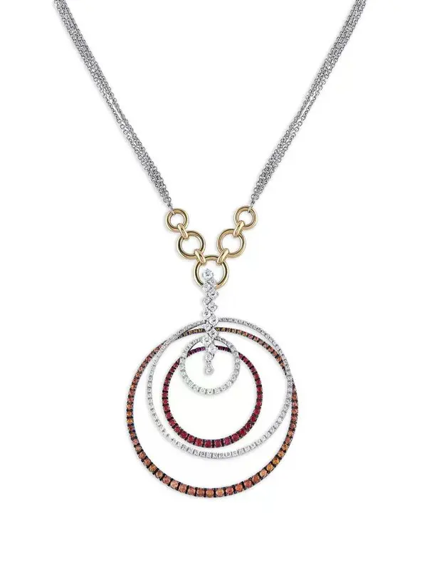 Staurino Fratelli 18k White And Yellow Gold Diamond And Sapphire Necklace - Silver