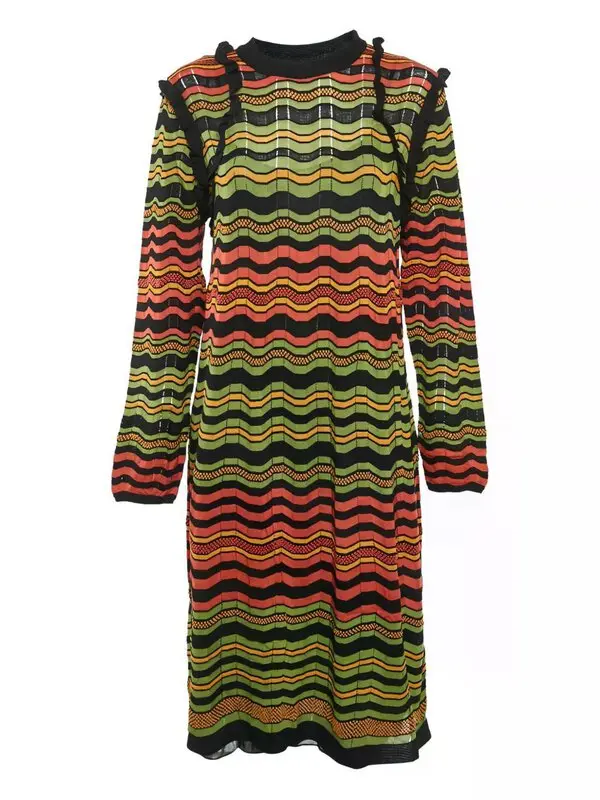 Missoni Zigzag Pattern Midi Dress - Green
