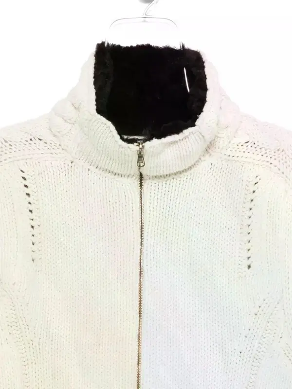 Versace 2000s Cable-knit Zip-up Cardigan