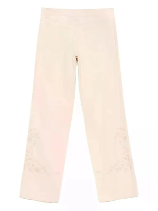 Fendi 1990s Floral-embroidered Trousers