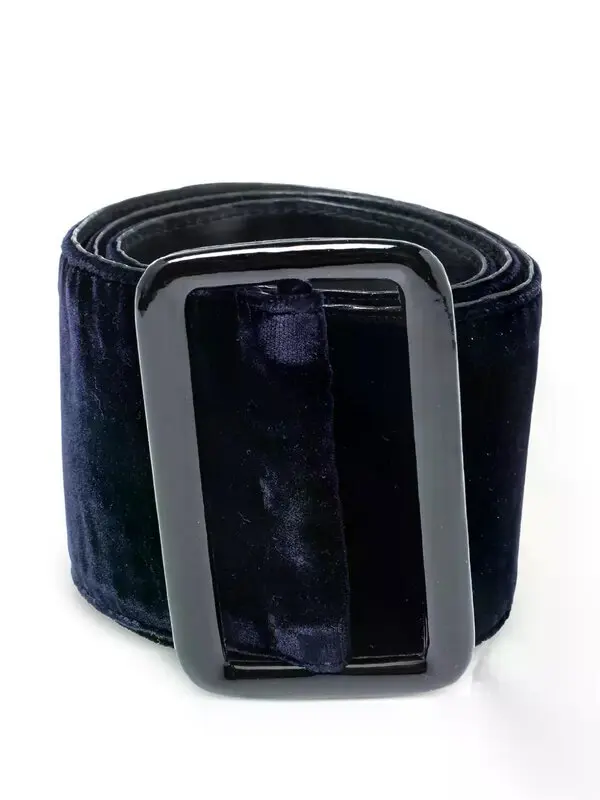 Giorgio Armani Velvet Wide Belt With Rectangular Buckle
