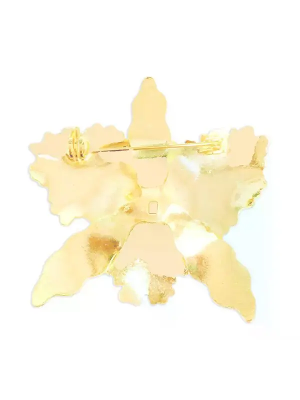 SUSAN CAPLAN 1980s Orchid Brooch - Red