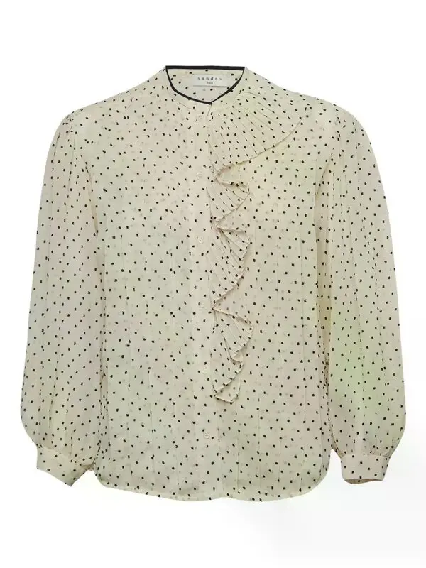 Sandro Pleated Dot Shirt
