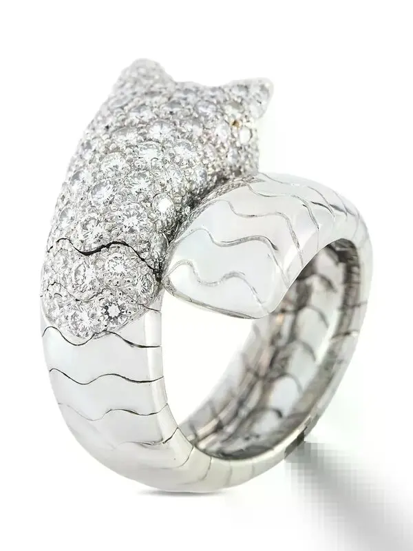 CARTIER 18k White Gold Panthère De Diamond Ring