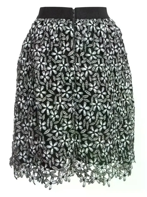 SELF-PORTRAIT Floral-embroidered Skirt