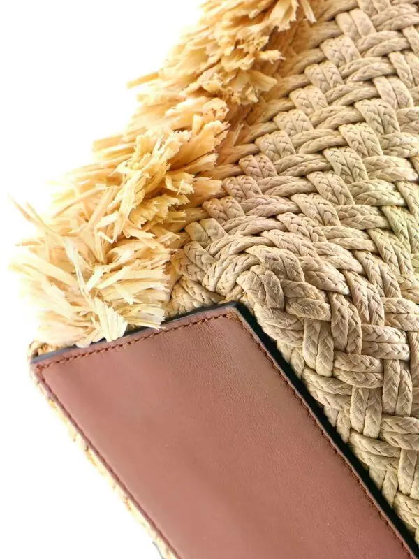Valentino Garavani Rockstud Raffia Large Tote Bag