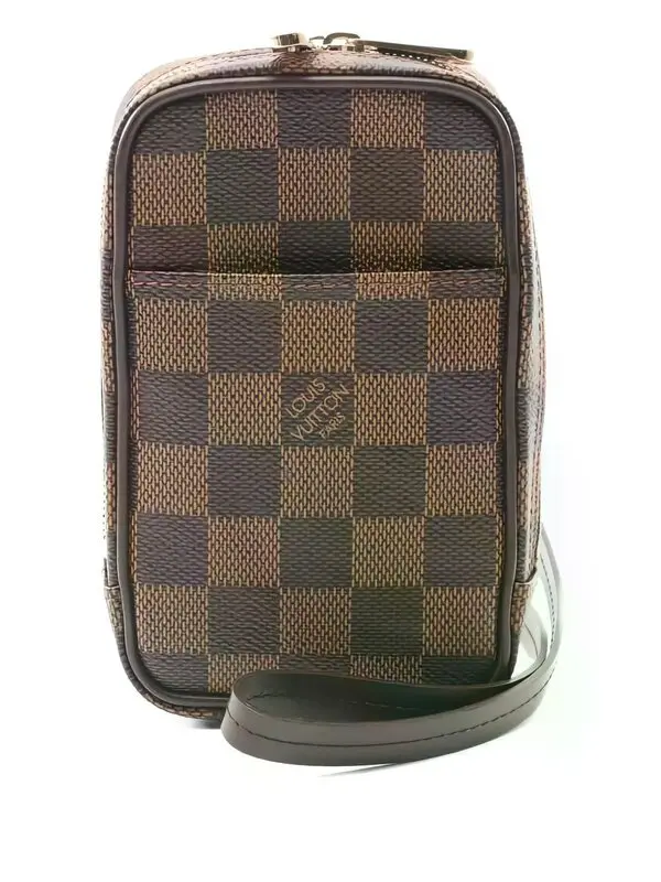 LOUIS VUITTON 2007 Damier Ebène Leather Pouch