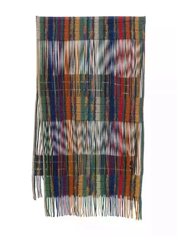 Missoni 1980s Drop-stitch Knit Scarf - Green