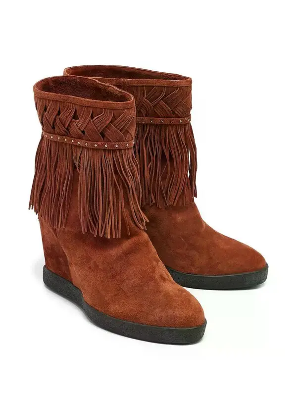 LE SILLA 110mm Fringed Wedge Boots