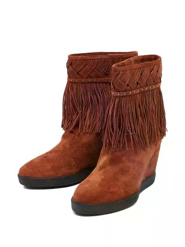 LE SILLA 110mm Fringed Wedge Boots