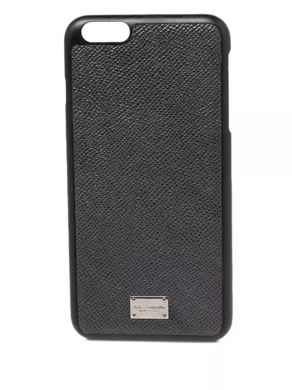 Dolce & Gabbana Leather Logo-plaque Iphone Case - Black