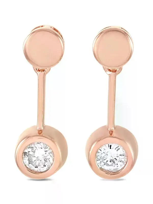 LB EXCLUSIVE 14k Rose Gold Diamond Drop Earrings - Pink