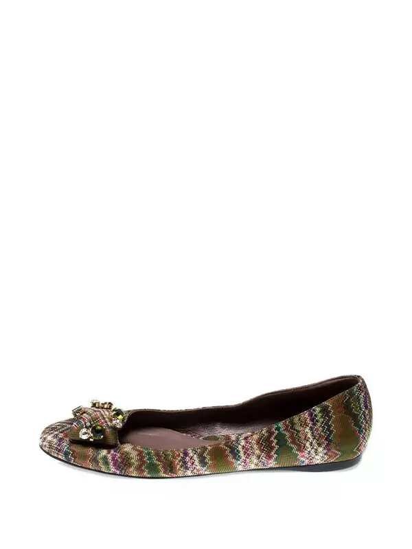 Missoni Patterned Ballet Flats With Crystal Embellishments
