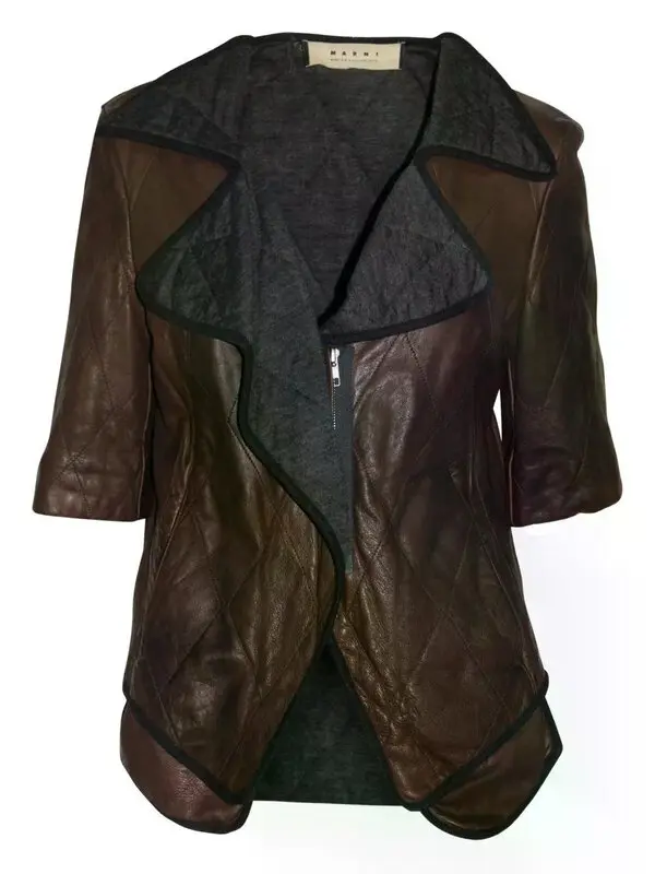 Marni Diamond-quilted Leather Jacket