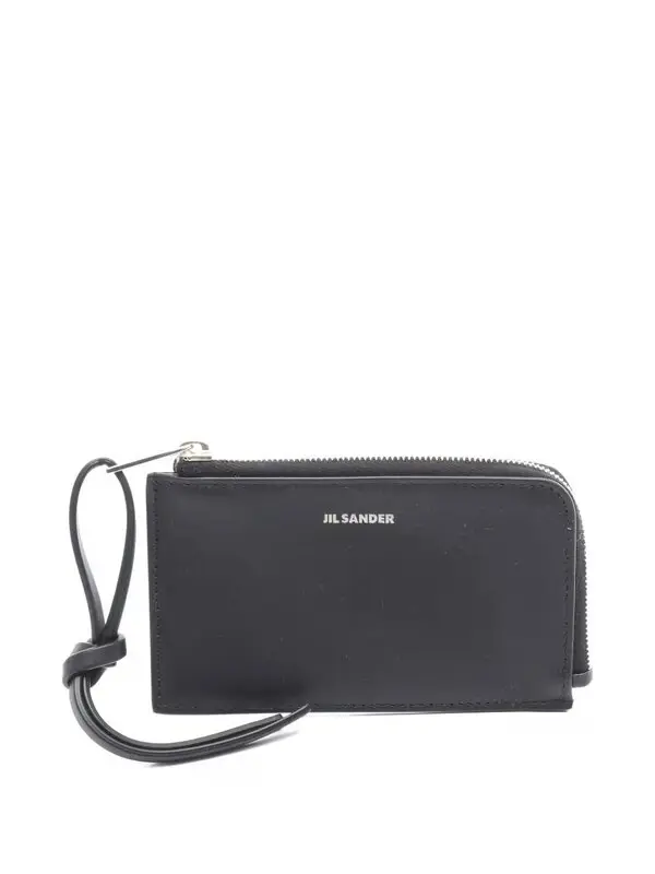 JIL SANDER 2020s Giro Envelope Zip Card Holder - Black