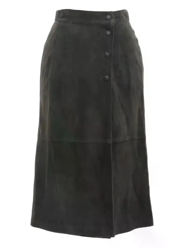 Gianfranco Ferre 1990s Suede Midi Skirt