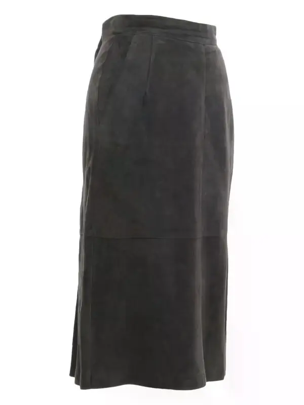 Gianfranco Ferre 1990s Suede Midi Skirt