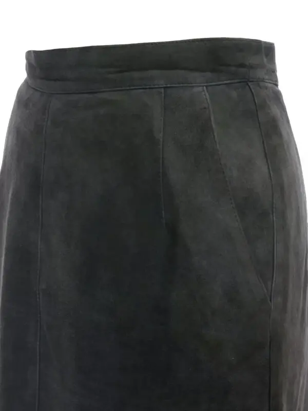 Gianfranco Ferre 1990s Suede Midi Skirt