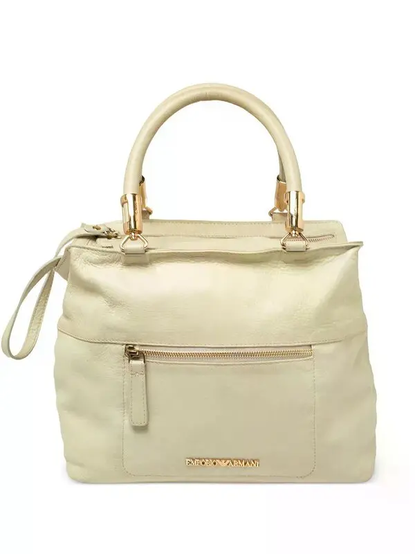 Emporio Armani Leather Tote Bag - Neutrals