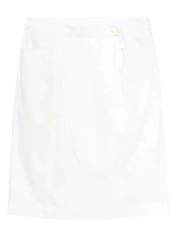 Saint Laurent 1980s Cotton A-line Skirt - White