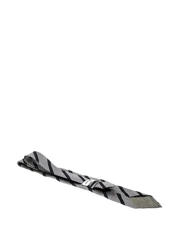 Giorgio Armani Diagonal Stripes Silk Tie - Grey