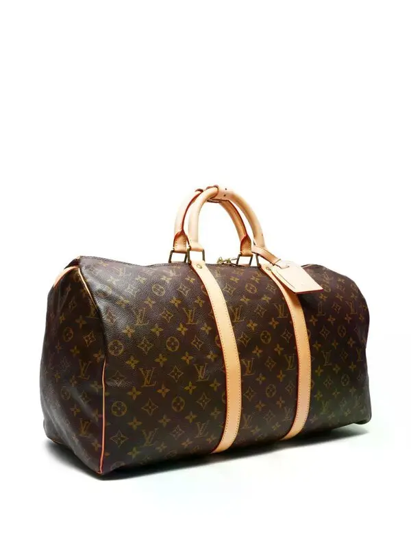 LOUIS VUITTON 1997 Monogram Keepall 50 Boston Bag - Brown