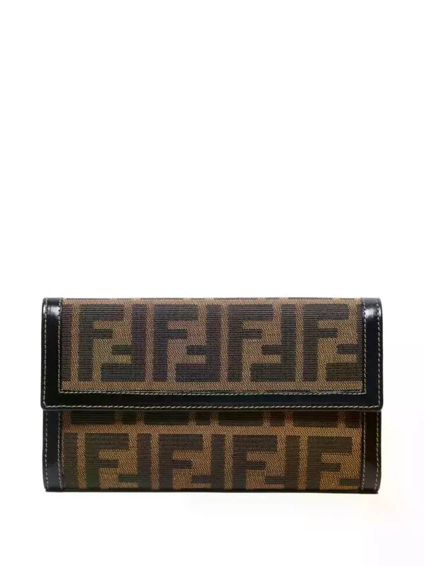 Fendi 1990-2000s Zucca Canvas Wallet - Brown
