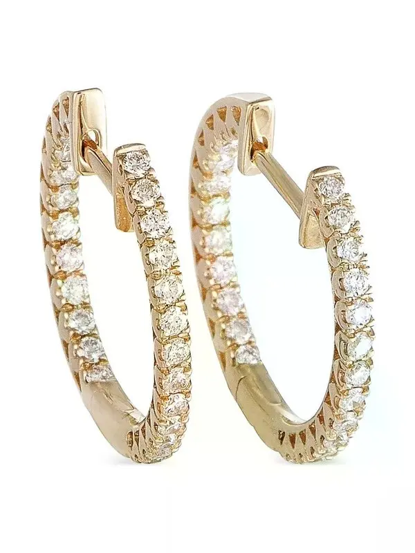 LB EXCLUSIVE 14k Yellow Diamond Hoop Earrings - Gold