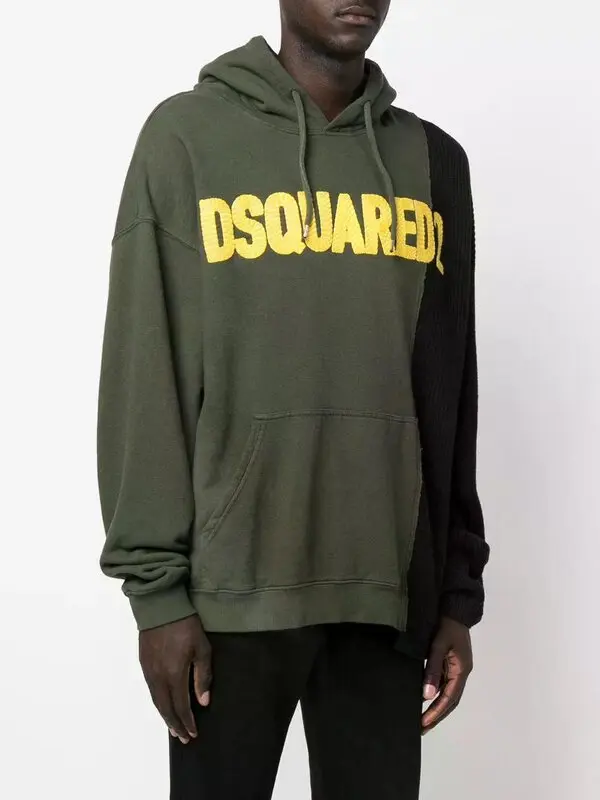 Dsquared2 Logo-patched Patchwork Drawstring Hoodie