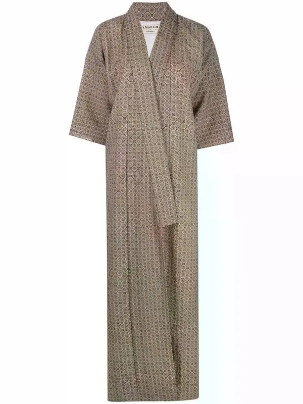 A.N.G.E.L.O. VINTAGE CULT 1970s Geometric Print Kimono - Neutrals
