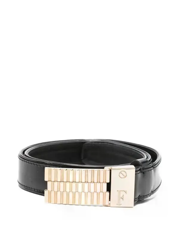 Gianfranco Ferre 2000s Initial-buckle Belt - Black