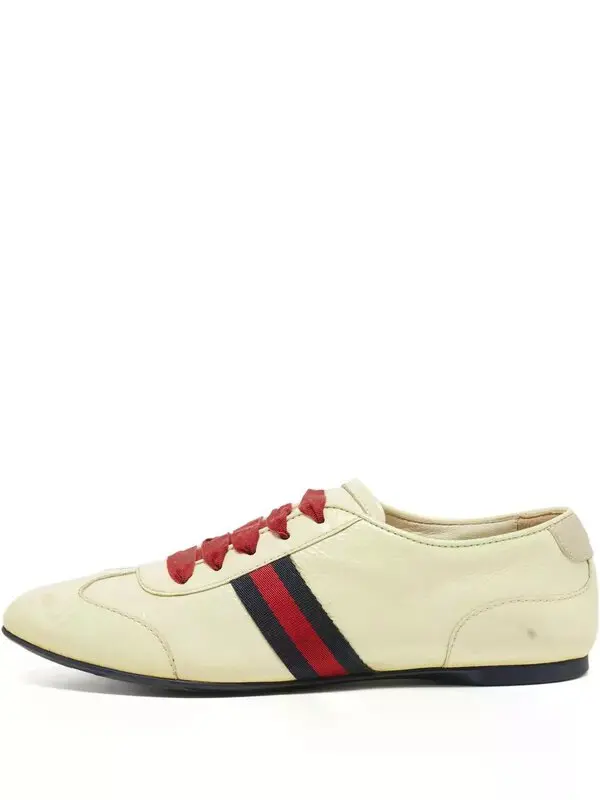 Gucci Web-stripe Leather Sneakers