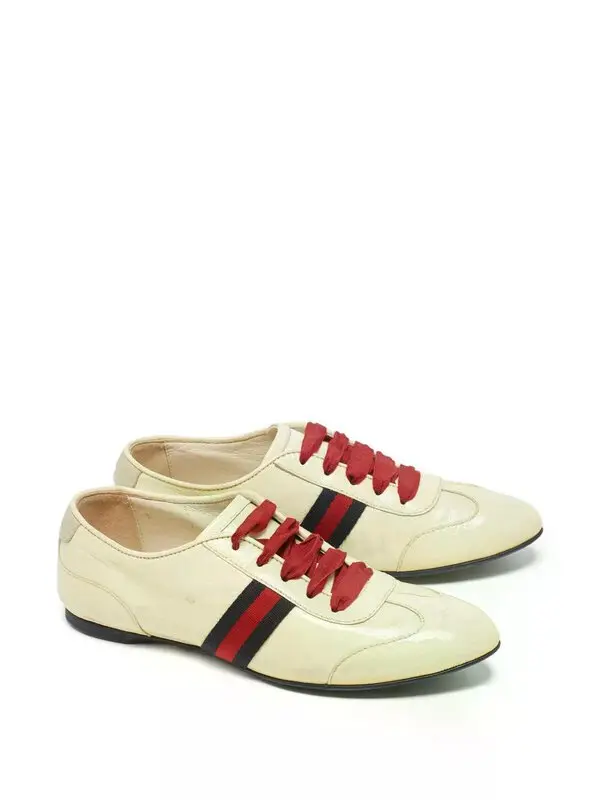 Gucci Web-stripe Leather Sneakers