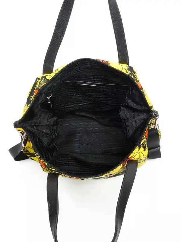 Prada 2000s Flower Nylon Shoulder Bag