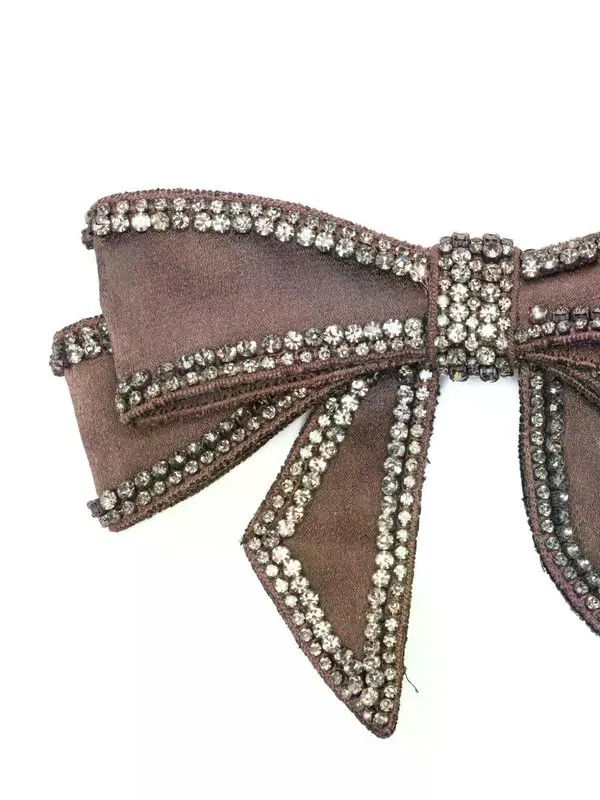 VANISÈ Crystal-embellished Bow Brooch