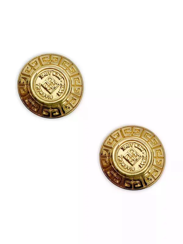 Givenchy 1980s Coin Logo Clip-on Earrings