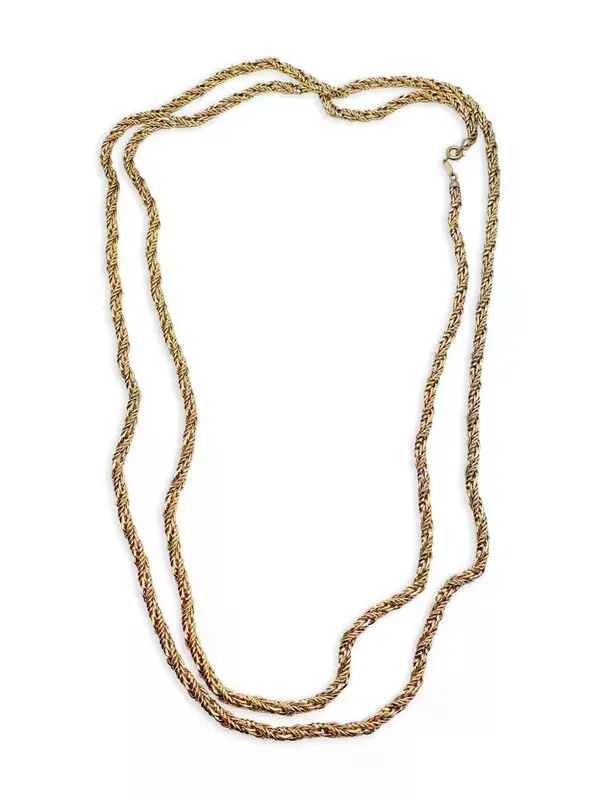 Dior 1968 Twisted Herringbone Chain Necklace - Gold