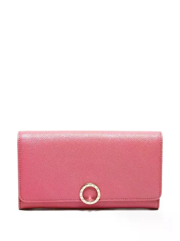 BVLGARI 2020s Leather Clip-on Wallet - Pink