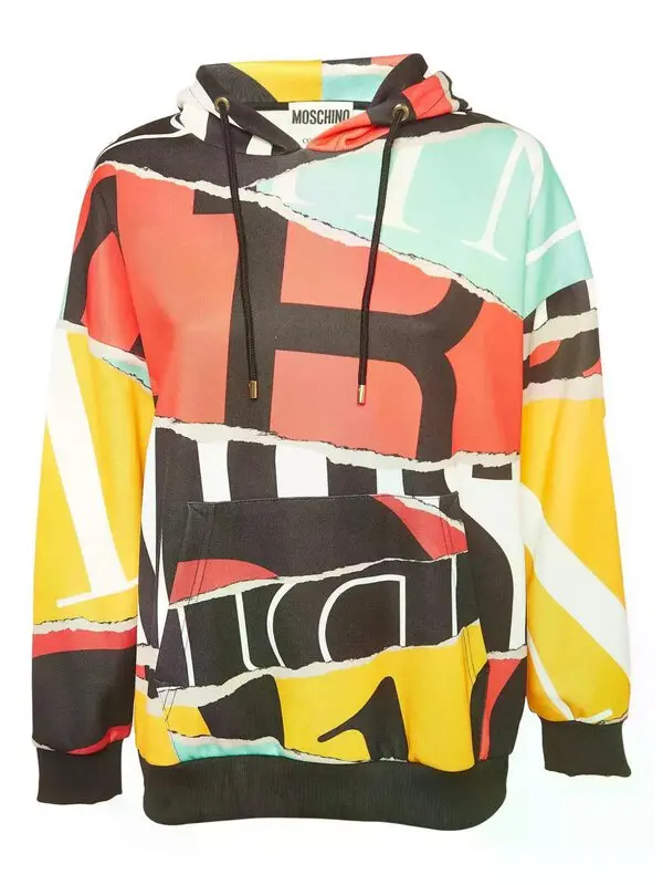 Moschino Patchwork-print Hoodie - Red