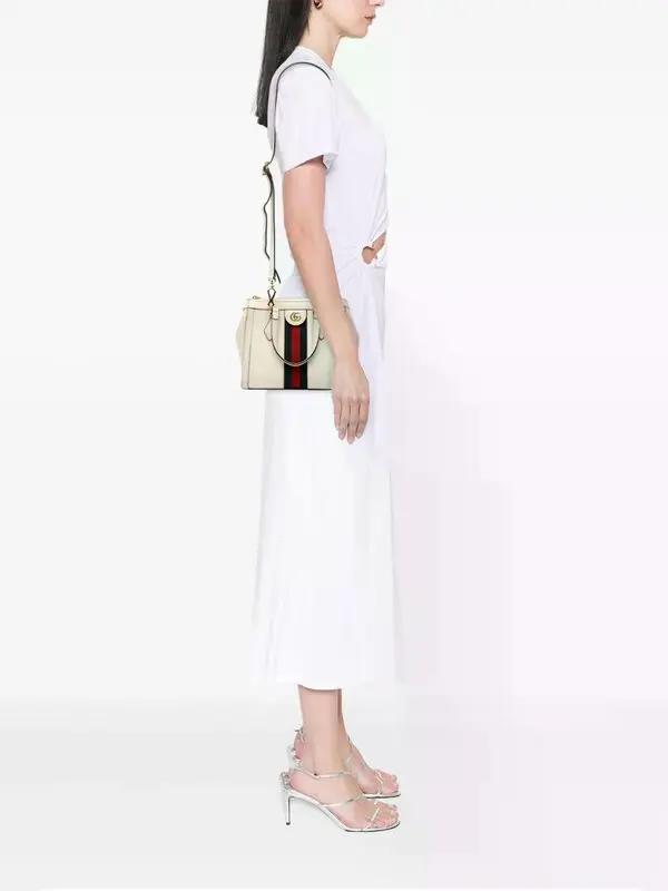 Gucci Small Leather Ophidia Satchel - White