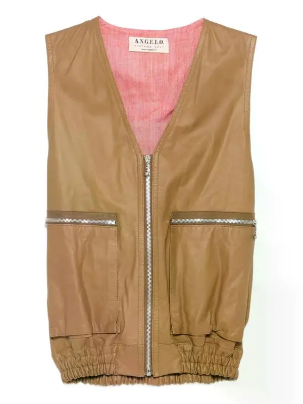 A.N.G.E.L.O. VINTAGE CULT 1980s Leather Vest - Brown