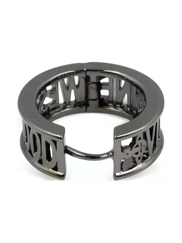 VIVIENNE WESTWOOD Logo Lettering Orb Hoop Earring - Grey