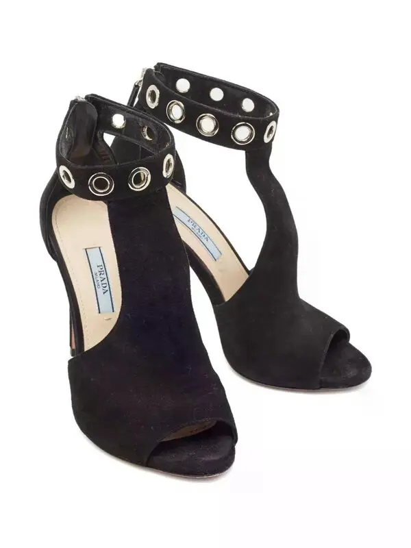 Prada Eyelet-embellished Suede Sandals