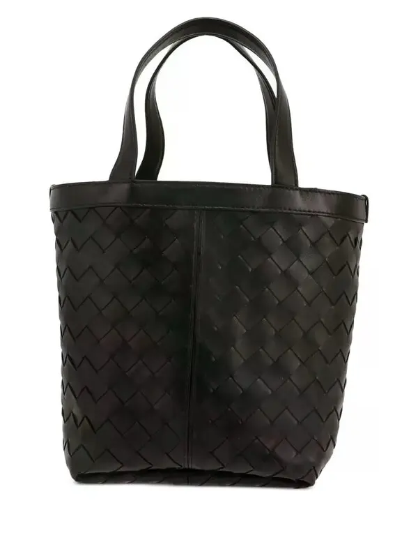 Bottega Veneta Intrecciato-leather Flip Flap Tote Bag - Black