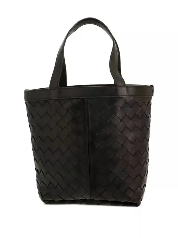 Bottega Veneta Intrecciato-leather Flip Flap Tote Bag - Black