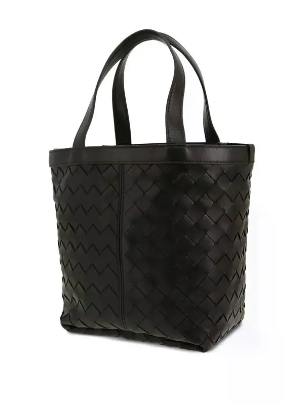 Bottega Veneta Intrecciato-leather Flip Flap Tote Bag - Black