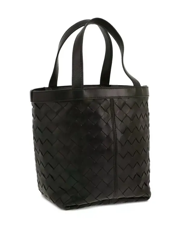Bottega Veneta Intrecciato-leather Flip Flap Tote Bag - Black