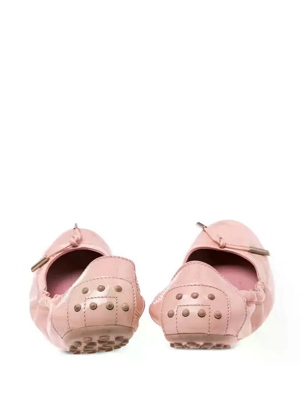 TOD'S Gathered Patent Ballet Flats - Pink